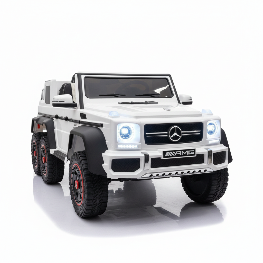 Mercedes G63 AMG 6x6 | Elektrische Kinderauto 24V 1-persoons - Wit